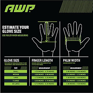 AWP Duck Canvas Utility Work Gloves for Men and Women, Abrasion Resistant, Large,Brown