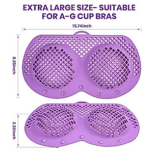 Bra Washing Bag for Laundry, Silicone Lingerie Bags for Washing Delicates, Laundry Bag for Washing Machine & Dryer Washing Bags for A-38D Cup Bras, Maternity Bras, Sports Bras, Sexy Bras(Purple)