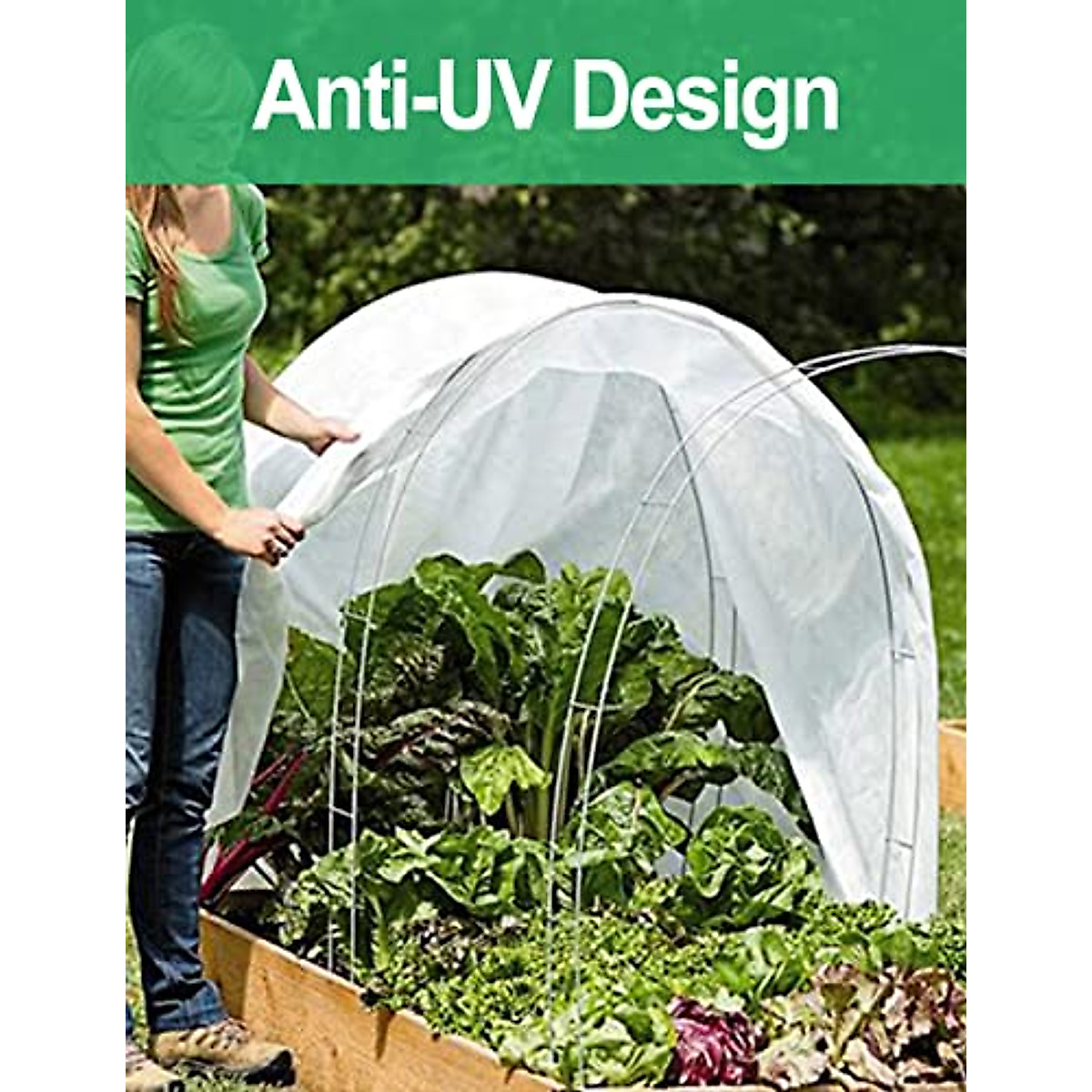 Plant Cover Freeze Protection 10FT x 33FT, Wohohoho 1.0oz/yd² Heavy Duty Plant Blanket, Frost Protection Down to -5°C/23°F, Anti-UV, Reusable Garden Floating Row Cover for Plants Vegetable Fruits