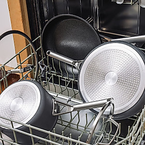 Ninja ZEROSTICK Premium Cookware 28cm Frying Pan, Long Lasting, Non-Stick Hard Anodised Aluminium, Induction Compatible, Oven Safe to 260°C, Grey C30028UK