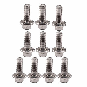 boulon m6 INOX a Bride + 10pcs Head M6 Stainless Steel SS304 Screw kit, Hex Flange Fixing Washer Bolts (M6 * 30) Replacement Accessory