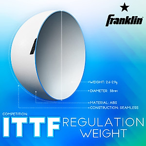 Franklin Sports Table Tennis Balls - White Table Tennis Balls - 38mm Official Weight Balls - One Star Professional Balls - 6 Pack Table Tennis Balls