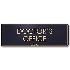 Doctor's Office SignBlack/Gold, Engraved, 3" x 9", Fade Resistance, Indoor/Outdoor Use, USA MADE By My Sign Center