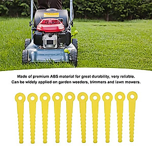 Plastic Trimmer Head Kit, Lawnmower Plastic Blade Set Round Hole Easy Installation 8mm ABS Yellow for Garden