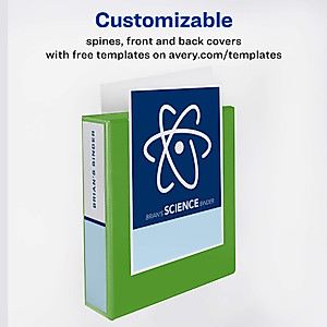 Avery Durable View 3 Ring Binder, 2 Inch Slant Rings, 1 Green Binder (17838)