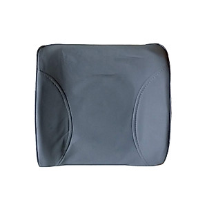 ALLBrand Car Truck Office, Chair Faux Leather Lumbar Support Pillow Memory Form Back Cushion (Gray)