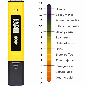 PH Meter - 0-14 PH Measurement Range PH Tester,Digital PH Meter Suitable for Accurate Testing of Drinking Water, Aquariums, Swimming Pools, Hydroponics (Yellow)