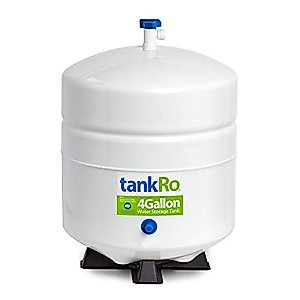 tankRo RO132-TNK RO Water Filtration System Expansion Tank 4 Gallon Capacity – NSF Certified – Compact Reverse Osmosis Water Storage Pressure Tank 1/4" Tank Ball Valve