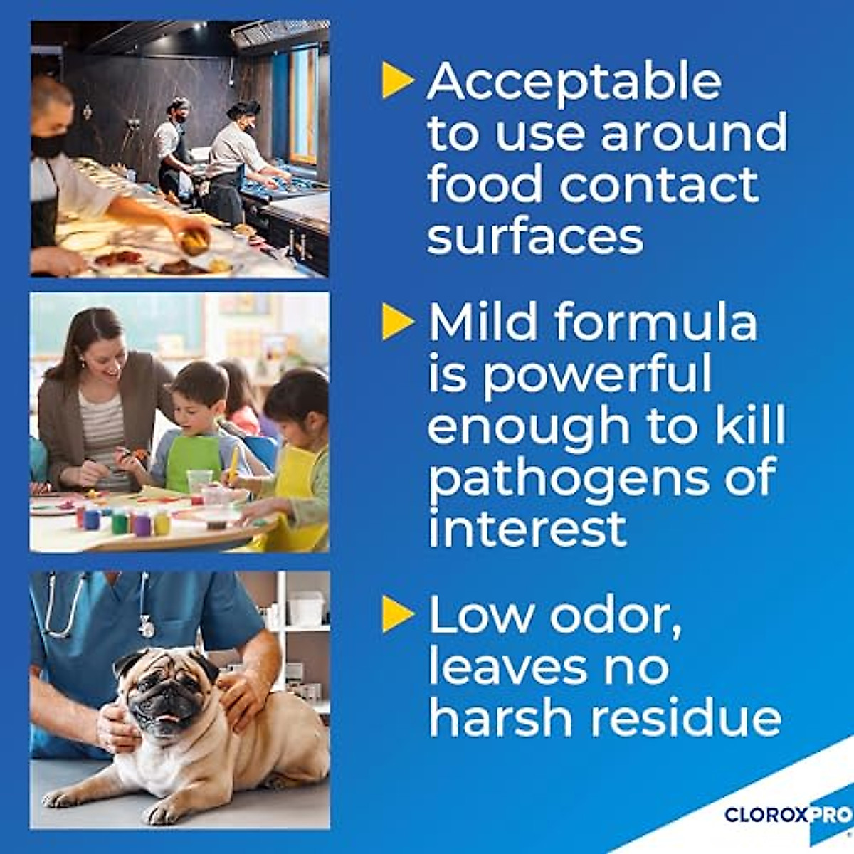 CloroxPro Anywhere Daily Disinfectant and Sanitizer, No-Rinse Food Contact Sanitizer, Refill, 128 Fluid Ounces