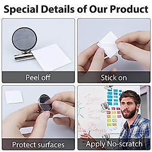 50Pack Fridge Magnets Refrigerator Magnets Magnetic Clips with Black Flannelette for Scratch Safe - Perfect Office Magnets,Photo Magnets