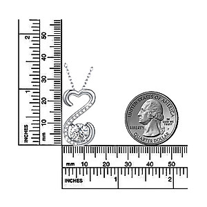 APOTIE Sterling Silver Open Heart Necklace - CZ Pendant Jewelry Gift for Mom Women