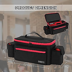 ZIOZERTT Air Compressor Bag Compatible with Milwaukee M18 Tire Inflator 2848-20/Craftsman V20, Air Pump Carrying Case Fits for Milwaukee Tools Accessories and 18V Battery, Black (Bag Only)