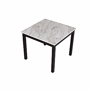 Woanke Piece Counter Height Set with One Faux Marble Table and 4 Upholstered-Seat Chairs for Kitchen Dining Room, Black MDF 5 pcs