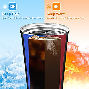 JTRYEMU Insulated Coffee Mug 12 oz Travel Coffee Mug with Lid Pill Proof, Stainless Steel Vacuum Thermal Thermos to GO Leakproof, Reusable Coffee Tumbler Cup for Men and Women Hot & Iced Drinks