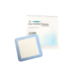 AWD Super Absorbent Wound Dressing Pad, Non Adhesive Dressing for Pressure Ulcers, 1st and 2nd Degree Burns, Gentle on The Skin, Absorbs 20 Times Its Weight, (10/Bx)