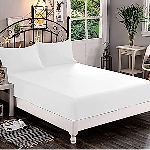 Elegant Comfort Premium Hotel Quality 1-Piece Fitted Sheet, Luxury & Softest 1500 Thread Count Egyptian Quality Bedding Fitted Sheet Deep Pocket up to 16 inch, Wrinkle and Fade Resistant, King, White