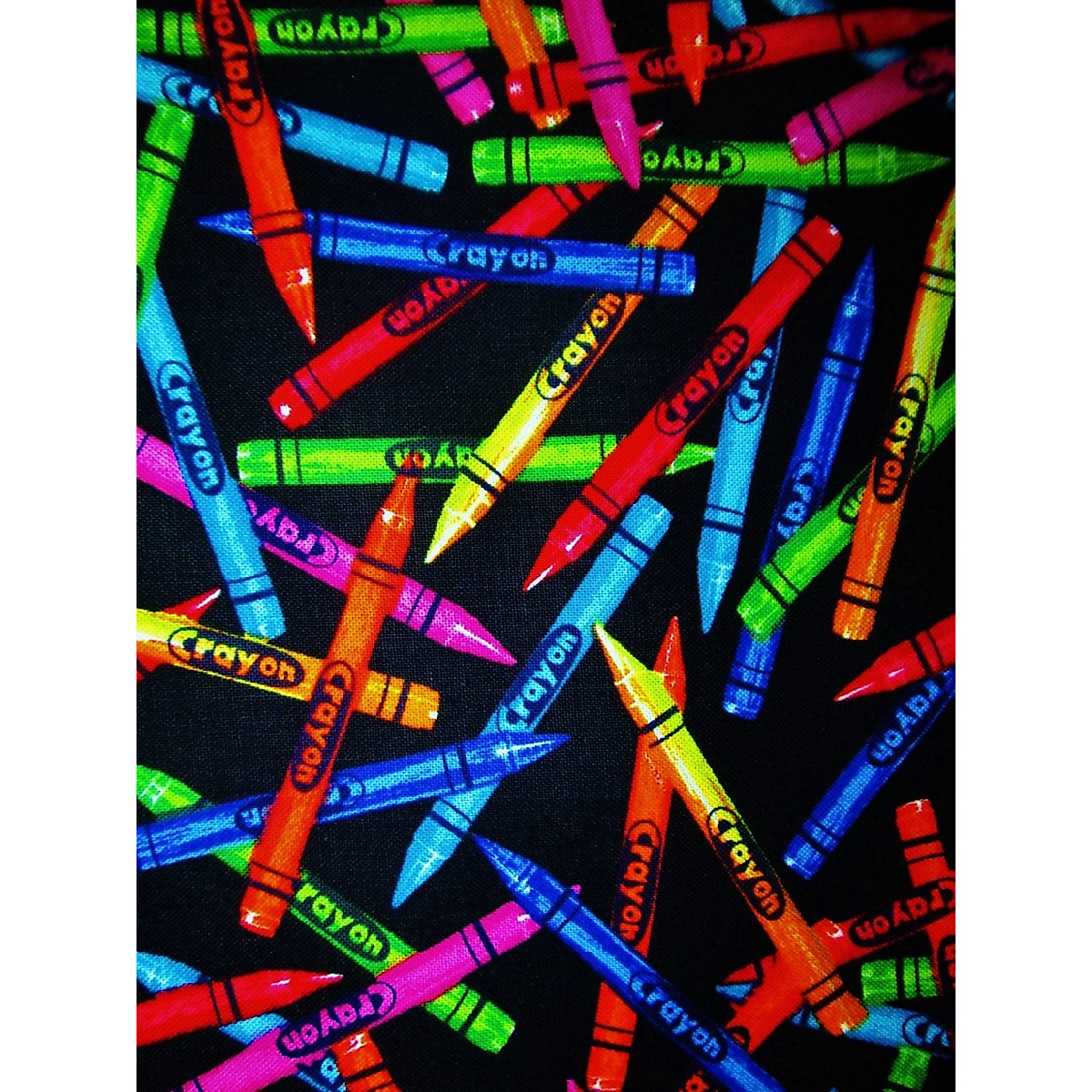 2 Piece Value Pack - Realistic Crayon Print - Fat Quarter Quilting Fabric - 18" x 21" - 100% Cotton