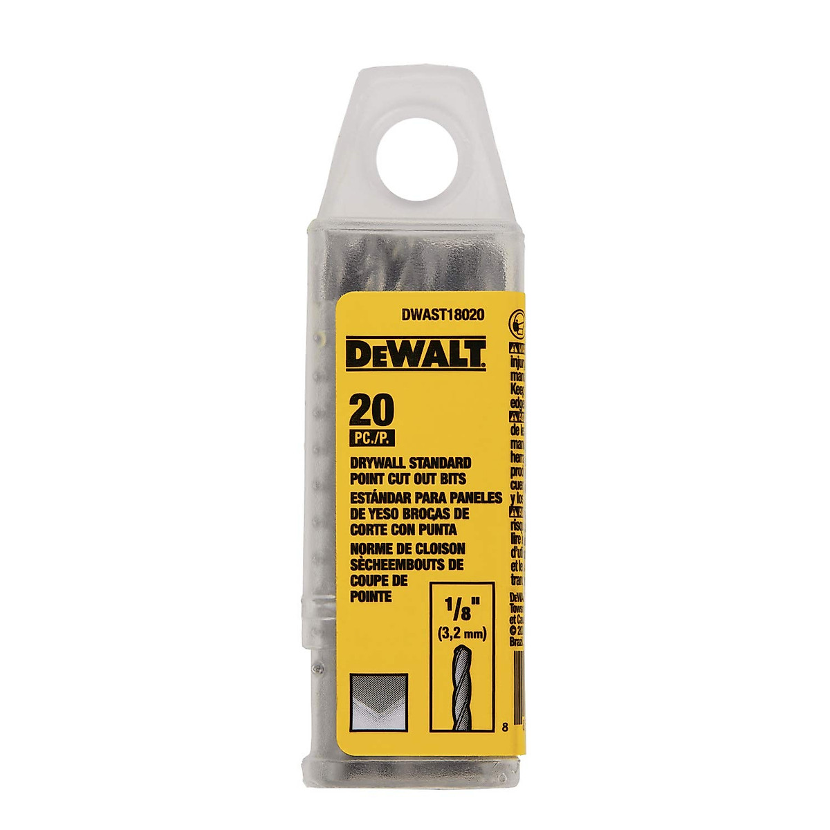 DEWALT DWAST18020 1/8IN DRYWALL STANDARD CUT OUT BIT 20 Pack