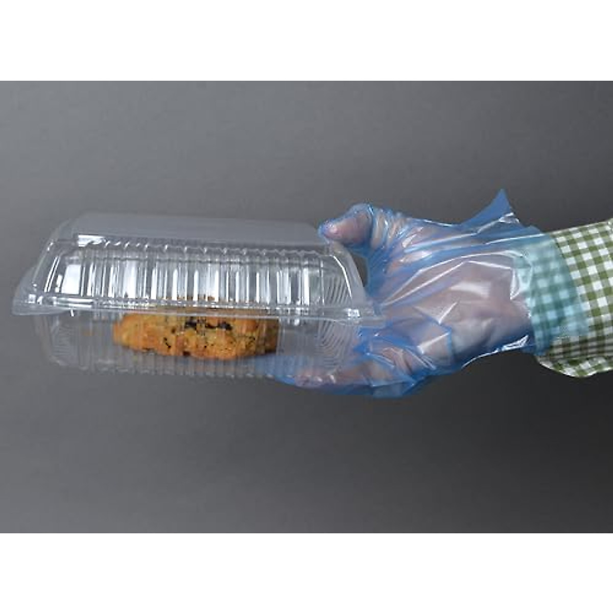 Daxwell Poly Gloves, Easy-Fit Food Prep Gloves, Header Gloves, One Size Fits All, Blue, With Wall Mount, F10003538 (Case of 1,000, 20 Cards of 50)