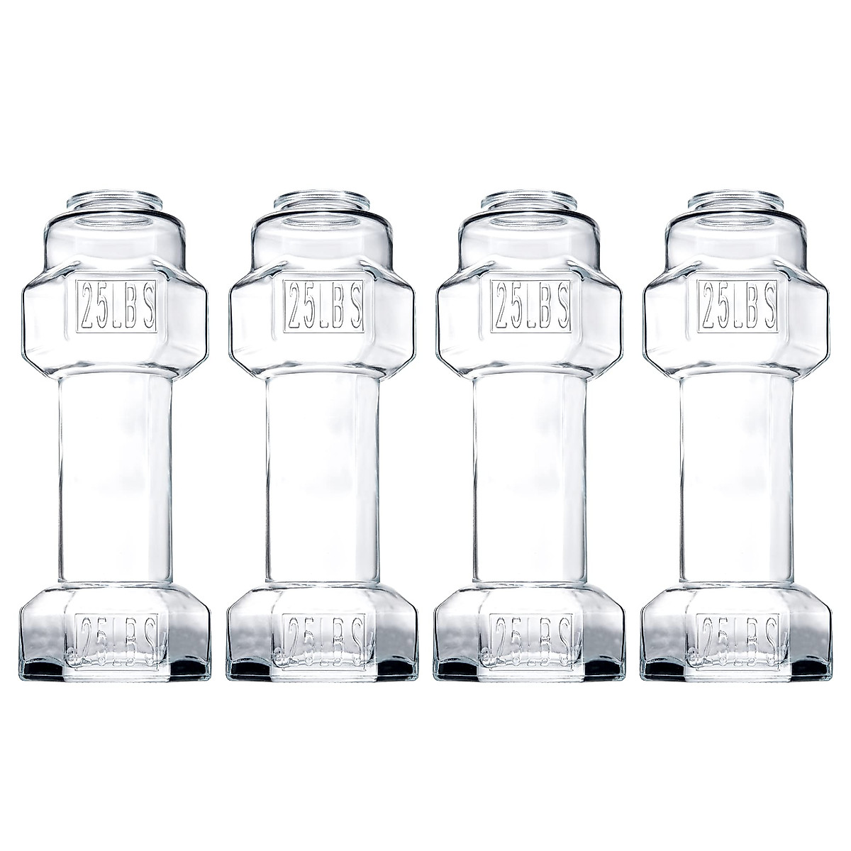 The Wine Savant Set of 4, Dumbbell Beer & Whiskey Glasses, Giant Lifting Beers 26oz Glass | Large Weightlifting to Scale Funny Beer Mug | For Men & Women Cool Beer Glasses Perfect, Gifts for Dad