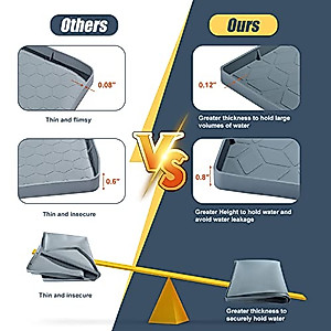 JOHAMOO Under Sink Mat Waterproof, 34" x 22" Silicone Kitchen Cabinet Liner, Bathroom Basin Cabinet Protector Drip Tray Gray