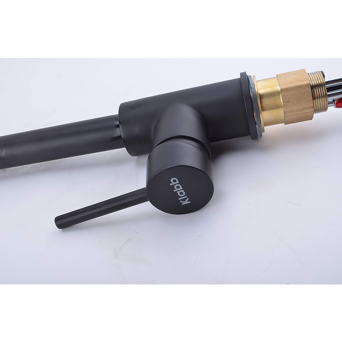 Klabb 8008 Kitchen Faucet Matte Black Single Handle Brass Pull Out Kitchen Faucet with Sprayer with Desk Plate