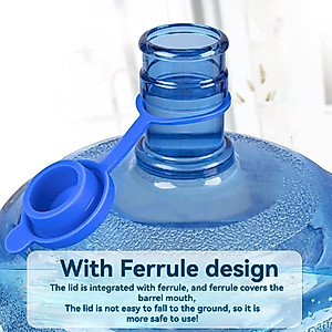 (4PCS)3 and 5 Gallon Water Jug Cap, Silicone Reusable Replacement Cap for 55mm Standard/Screw/Crown Tops,Non Spill Bottle Caps, 5 Gal Water Jug Cap