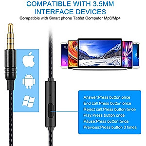 GUUVOR Wired Earbuds with Microphone, in-Ear Headphones HiFi Stereo, Powerful Bass and Real Sound, Magnetic Function, 3.5mm Headphone for iPhone, iPad, Android Phones, MP3, Laptop, Computer