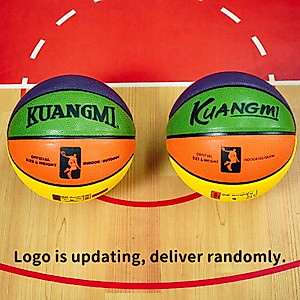 Kuangmi Colorful Street Basketball for Men Women Youth, Size 4(25.5”)