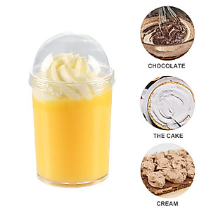 Hemoton Clear Dessert Cups 20pcs Disposable Dessert Cups Plastic Small Appetizer Cups Clear Cupcake Cups Sundae Cups DIY Tasting Shot Glasses with Lids for Snacks Mousse Parfaits Puddings