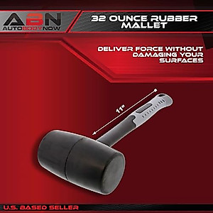 ABN Rubber Mallet 32 Ounce - Shock-Absorbing Fiberglass Handle with Textured Cushion Grip for All Jobs