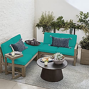 idee-home Patio Chair Cushion for Outdoor Furniture 22x22x4 in, Outdoor Seat Cushion Replacement Patio Seat Cushions Chair Pad with Ties, Outdoor Chair Cushion Set of 2 Waterproof Swing Cushion