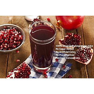BLUE RIBBON, 100% Pomegranate Juice - USDA Organic Certified - Glass Bottle (2 Pack) No Sugar, No Artificial Colors, No Preservatives, No Flavors Added