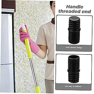 HOMOCONO Handle Tips for Poles Adapter Brooms Broom Handle Threaded Tip Threaded Tip Replacement Push Broom Handle Household Cleaning Tools Tips for Handle Connector Plastic Black