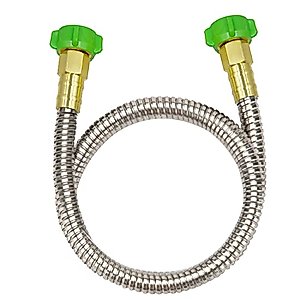 YANWOO 304 Stainless Steel 6ft Short Garden Hose with Female to Female Metal Connector, Flexible & Lightweight Water Hose, Drinking Water Safe (6ft)