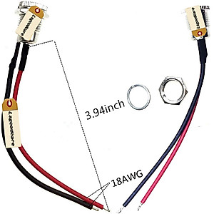 Lsgoodcare 20Pcs 5.5 x 2.1 MM DC Power Jack Socket Dc099 30V Threaded Female Mount Connector Adapter with Cable & 5.5mm x 2.1mm 12V Pure Copper Male DC Power Pigtail Cable