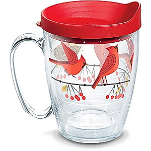 Tervis Made in USA Double Walled Festive Holiday Season Cardinals Insulated Tumbler Cup Keeps Drinks Cold & Hot, 16oz Mug, Classic