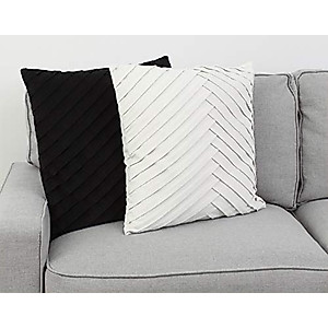 Thro by Marlo Lorenz Velvet Pillow, 1 Count (Pack of 1), Soft White
