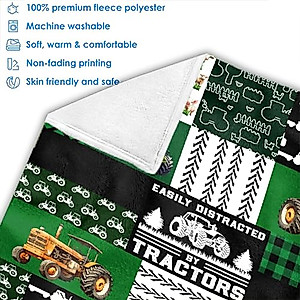 Tractor Blanket-Tractor Blanket for Boys, Girls Tractor Gift for Tractor Lovers-Cozy Soft Flannel Lightweight and Warm Used for Room Bed Camping 40"x50" for Kids Children