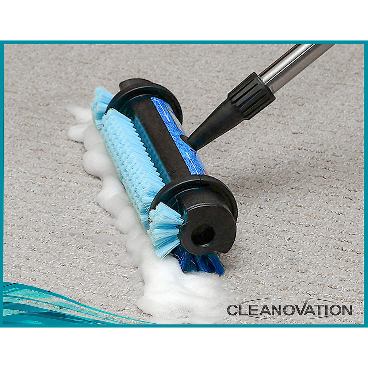 Cleanovation Rug Renovator Floor Scrub Brush with Long Handle, Scrape Brush Stiff Bristle Scrubber, Cleaning for carpet pet stains and odors, 32 Fl oz Carpet Shampoo