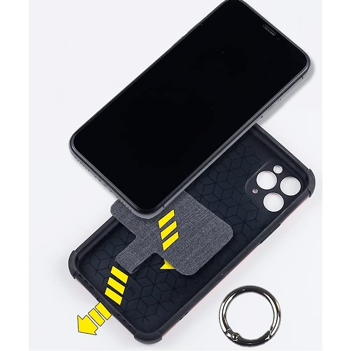 Universal Phone Tether Tab Phone Lanyard Patch,6 Pack Secure Phone Strap Hands Free Holder,Connector Card for Phone Lanyard Phone Strap Patch Phone Necklace Tender-Grey A