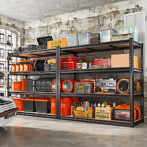 REIBII 48.2''W Storage Shelves Heavy Duty Garage Shelving 2500LBS Garage Shelves Adjustable Storage Shelves 4 Tier Metal Shelves for Storage Rack Industrial Metal Shelving Unit, 48.2"W X 24.2"D X 60"H