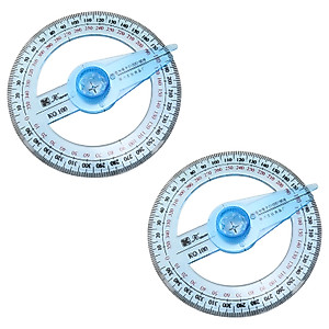 Wantane 360 Degree Protractors With Swing Arm Plastic Full Circle Protractors With Swing Arm Drawing, Measuring Tools -2PCS