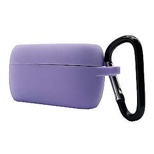 Silicone Carrying Case Compatible with Jabra Elite 3,Seadream 2Pack Portable Silicone Scratch Shock-Absorbing Protective Cover Skin with Carabiner (Pink+Purple)