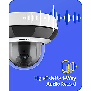 ANNKE CZ400 4MP PoE IP Audio Security Camera, PTZ CCTV Dome Camera with AI Human, 4X Optical Zoom, H.265+ Color Night Vision, Pan & Tilt, Auto Focus, RTSP, IP66 Waterproof for Outdoor