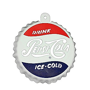 Northlight 3.25" White and Blue Pepsi-Cola Bottle Cap Logo Cut-Out Christmas Ornament