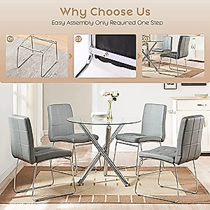 Dining Chairs - Set of 8 Pieces,Dinner Chairs Metal Legs Comfortable Dining Room Chairs, Comfy Dinning Chair, Faux Leather White Chairs for Dining Room Modern Meeting Chairs with Padded Back and Seat