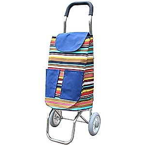 Shopping Trolley on Wheels Multi Function Shopping Cart Two-Wheel Aluminum Alloy Ultra-Light Portable Folding Cart is Practical and Convenient to Fold Storage Hand Trucks,D,87 * 35Cm ,Sho