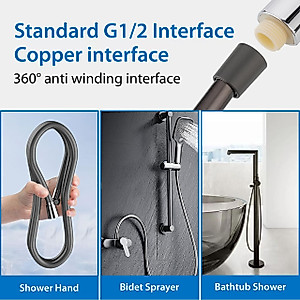 79 Inches PVC Shower Hose Black Rv Shower Head Hose Used In Showerheads Spray Bidet Toilet Flexible Bathroom Shower Hose Replacement Slip On Shower Hose Attachment(79 Inches, Black-Silicone)