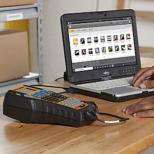 DYMO Rhino 6000 Industrial Label Maker, Computer Connected Label Maker with Hard Carry Case, 1 Vinyl Tape Cassette, 1 Flexible Nylon Tape Cassette and Rechargeable Lithium Ion Battery